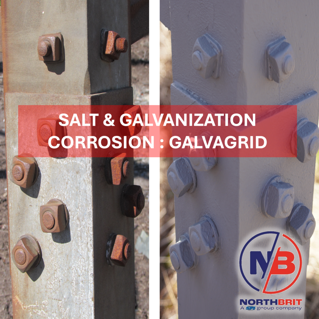 Galvanic corrosion protection for high-voltage poles and towers.